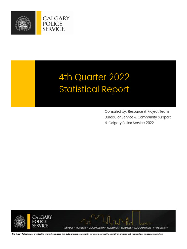 Quarterly Statistical Report Q4 - 2022 | PDF | Assault | Crimes