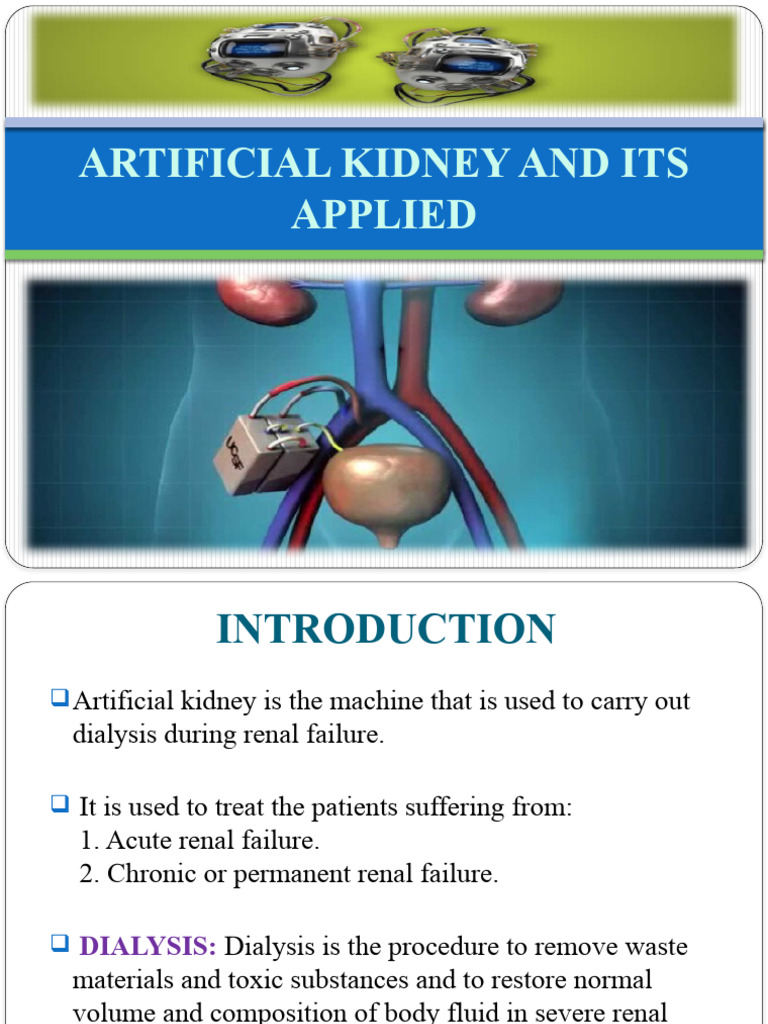 Artificial Kidney and Its Applied | PDF | Hemodialysis | Kidney