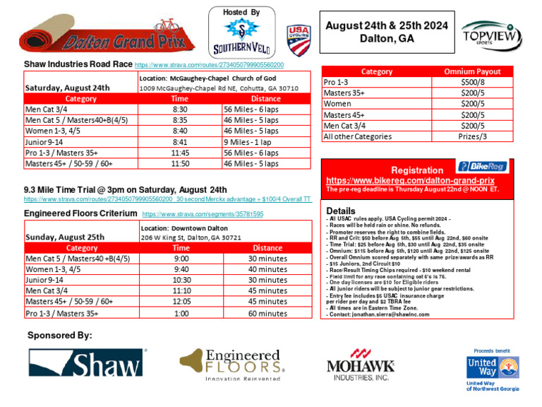 2024 Dalton Grand Prix Flyer | PDF | Formula Racing | Motorsport