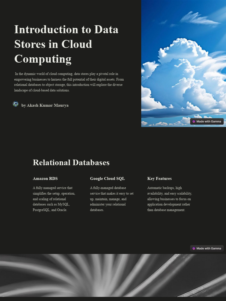 Cloud Data Stores Overview | PDF | Databases | Cloud Computing