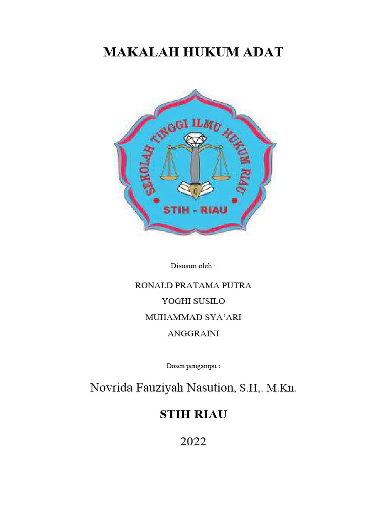 Hukum Adat: Pengertian dan Sejarahnya | PDF