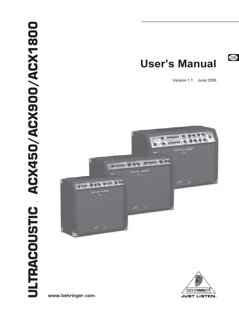 Behringer Acx 450 900 1800 Users Manual | PDF | Ac Power Plugs And Sockets | Microphone