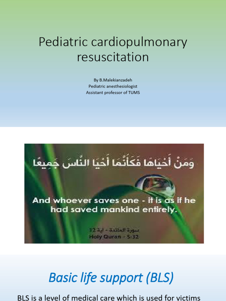 Pediatric Cardiopulmonary Resuscitation-1 | PDF | Cardiopulmonary ...