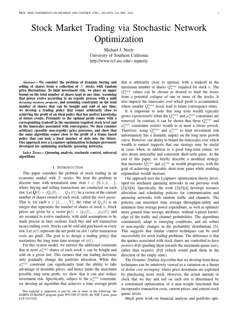 Stocks Cdc2010 | PDF | Applied Mathematics | Mathematics