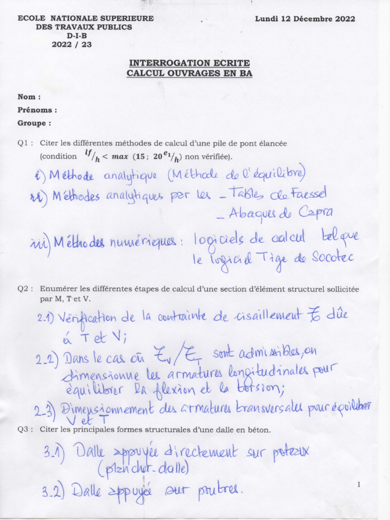 Corrigé Interro 18_12_2022 | PDF