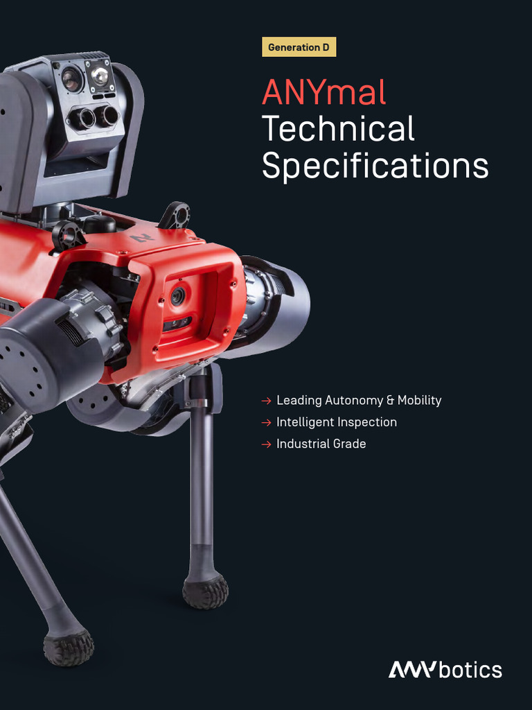 ANYmal D Spec Sheet 220601 | Download Free PDF | Robot | Robotics