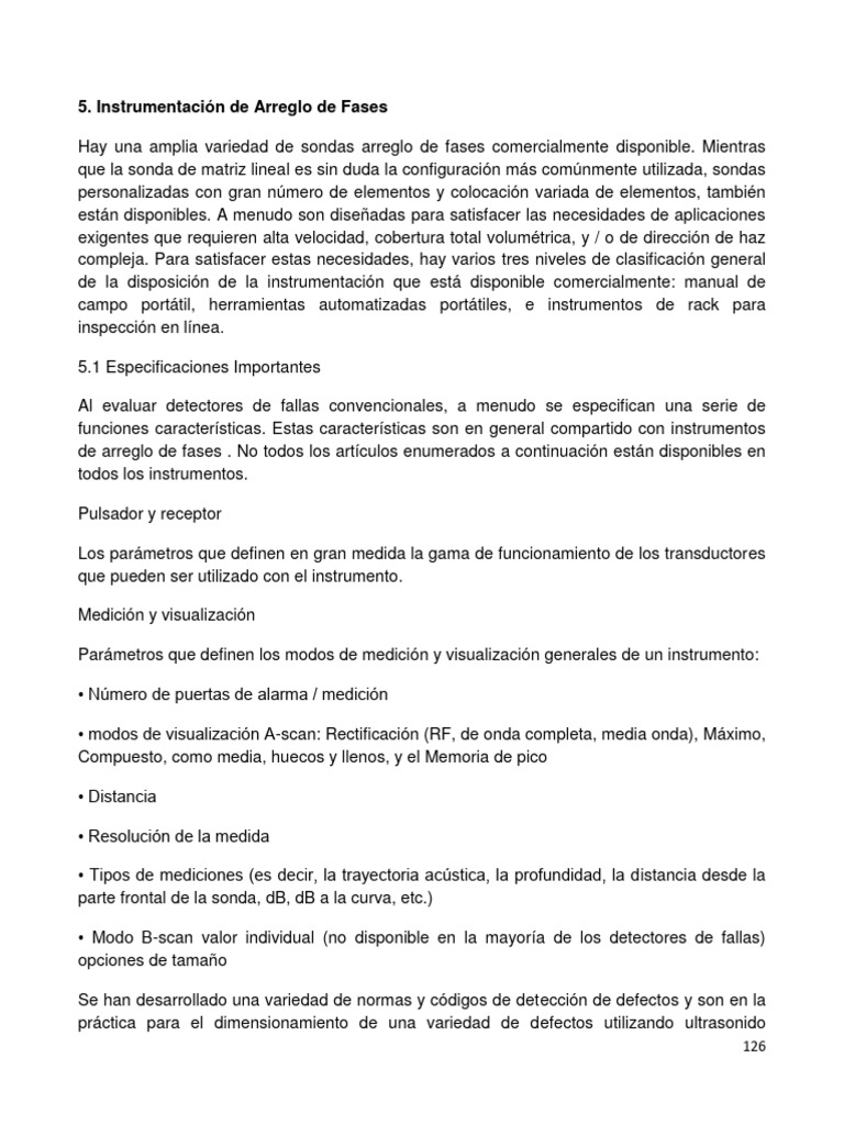 Ensayo Ultrasonico Por Arreglo de Fases Cap 5 (1) | PDF | Ultrasonido | Medición