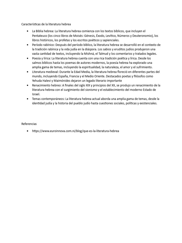 Características de La Literatura Hebrea | PDF