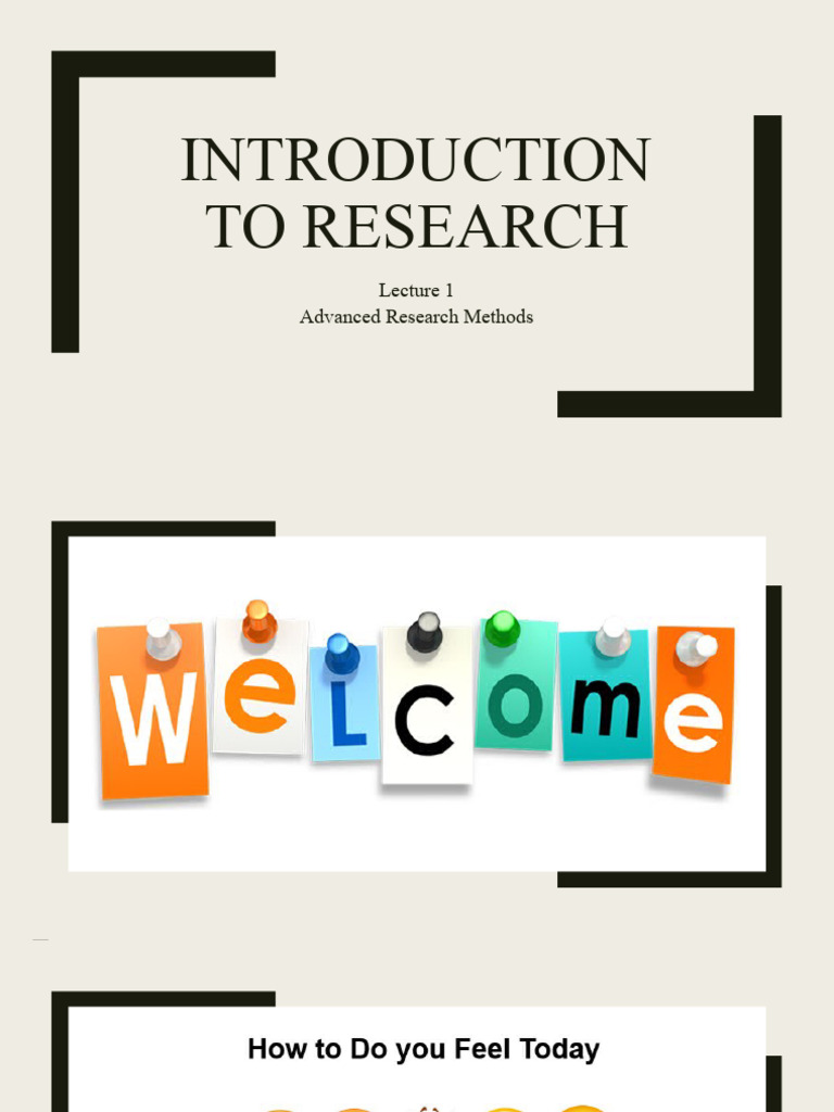 Advanced Research Methods Intro | PDF