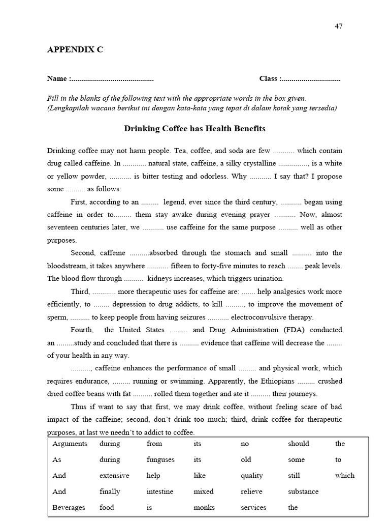 Appendix C | Download Free PDF | Caffeine | Coffee