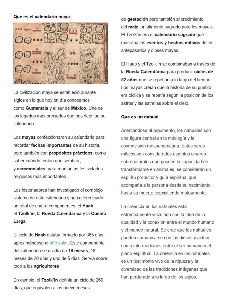 Calendario Maya y Nahuales: Guía Esencial | PDF | Civilización maya