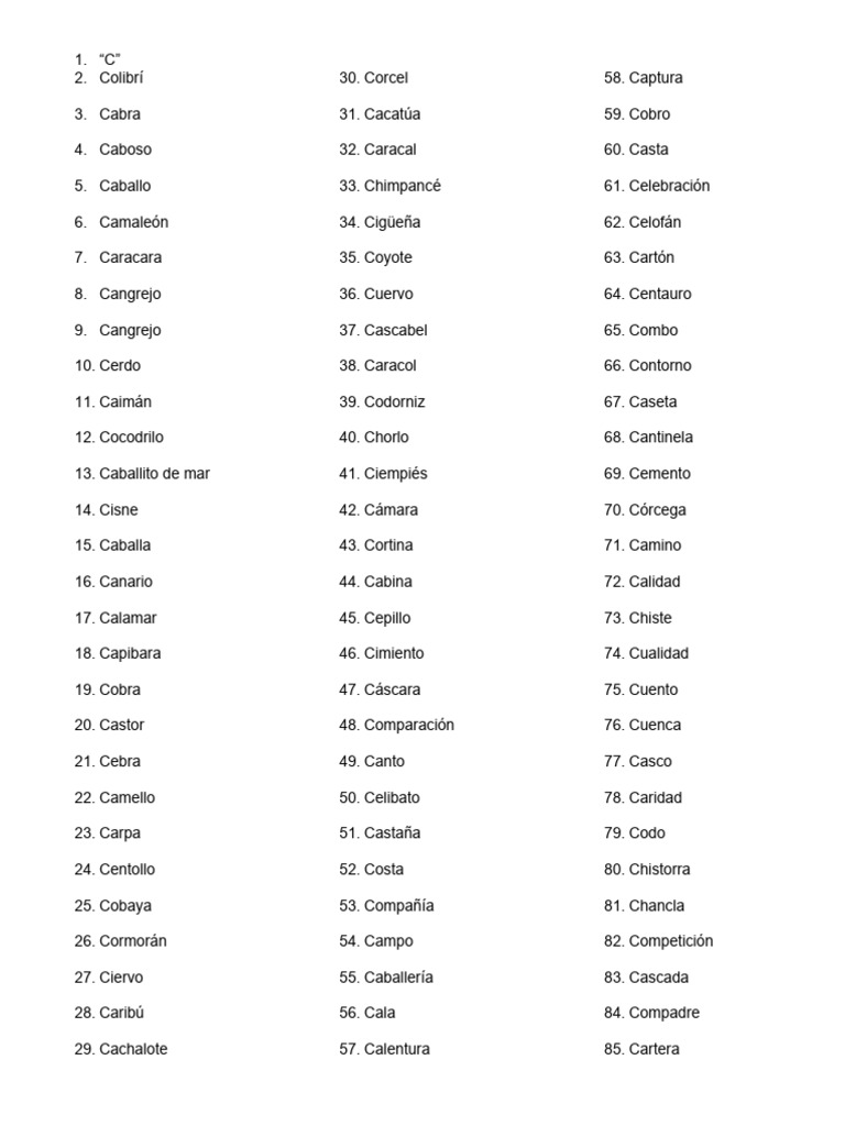 Dictado de Palabras con C, S y Z | PDF