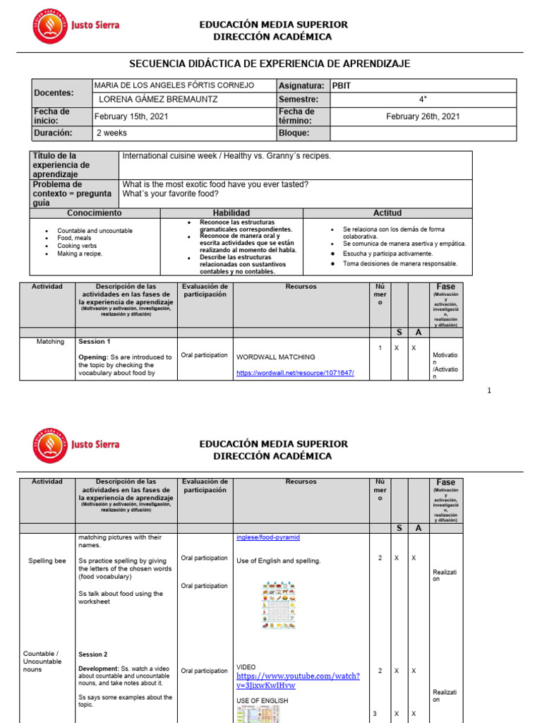 Secuencia Didáctica Pbit 7 | PDF | Cognición