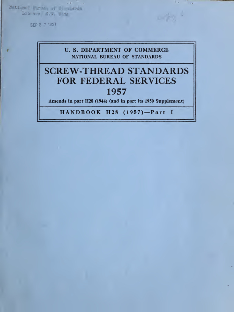 FED STD H28-Handbook28supp1957pt1 | PDF | Screw