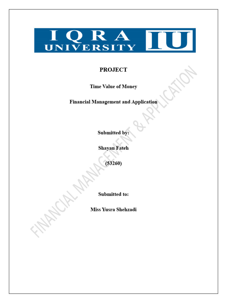 Time Value of Money in Financial Decisions | PDF | Present Value ...