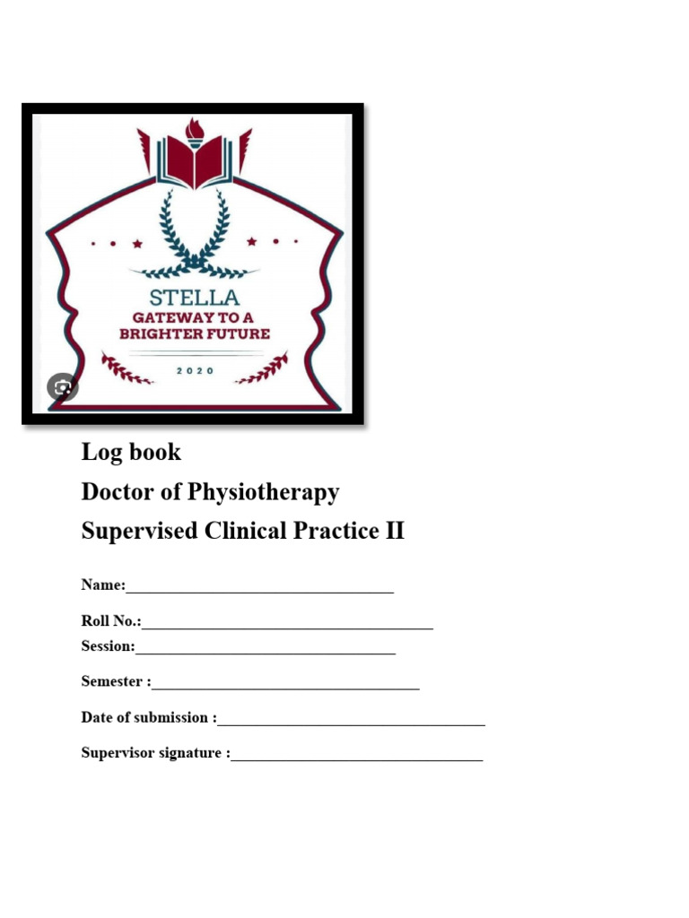 Physiotherapy Clinical Log Book Template | PDF | Pain | Physical Therapy