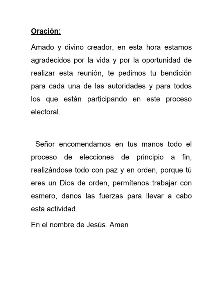 Oración Para Programa | PDF