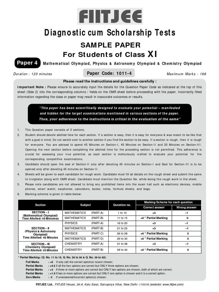 Dst-2425-Sample Paper-Class-Xi-P4-Pcm | PDF | Chemical Bond | Mirror