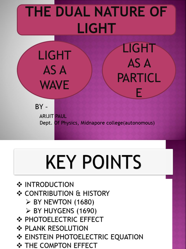 Dual Nature of Light | PDF | Photoelectric Effect | Light