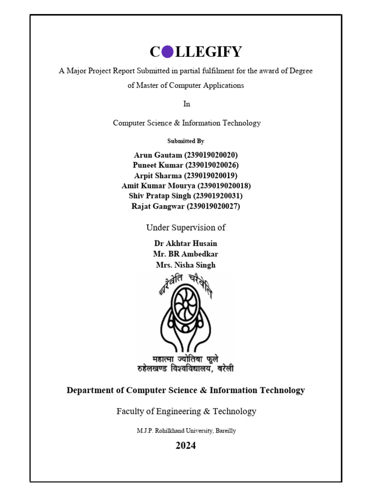 Collegify | PDF | Java Script | Mongo Db