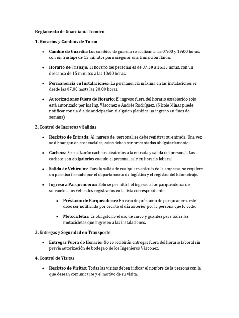 Instructivo Guardianía Final | PDF