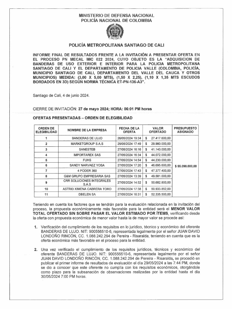 Informe Final PN Mecal Mic 022 2024 | PDF