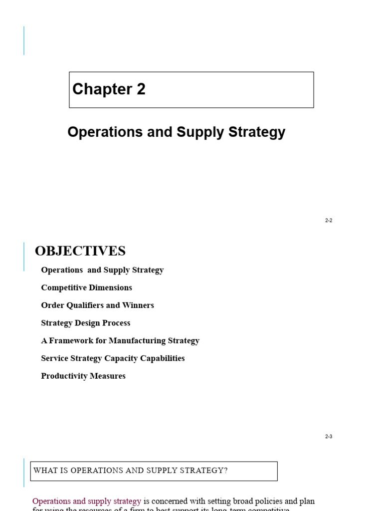 CH 2 Operations Strategy | PDF | Private Sector | Production And Manufacturing