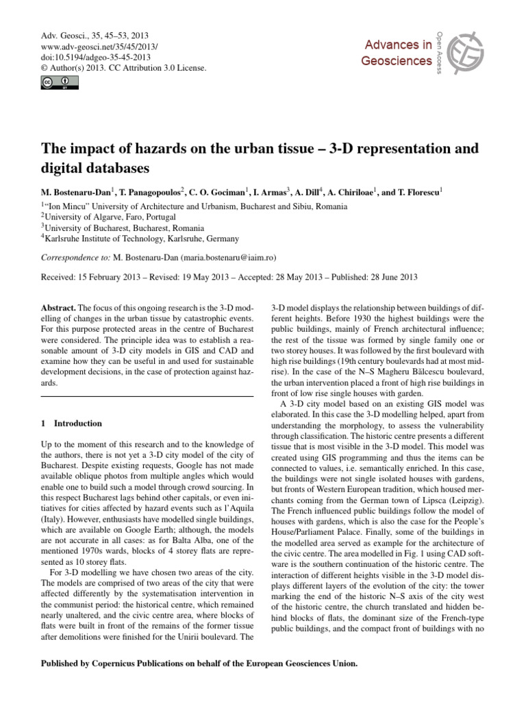 The Impact of Hazards on the Urban Tissue - 3-D Re | Download Free PDF ...