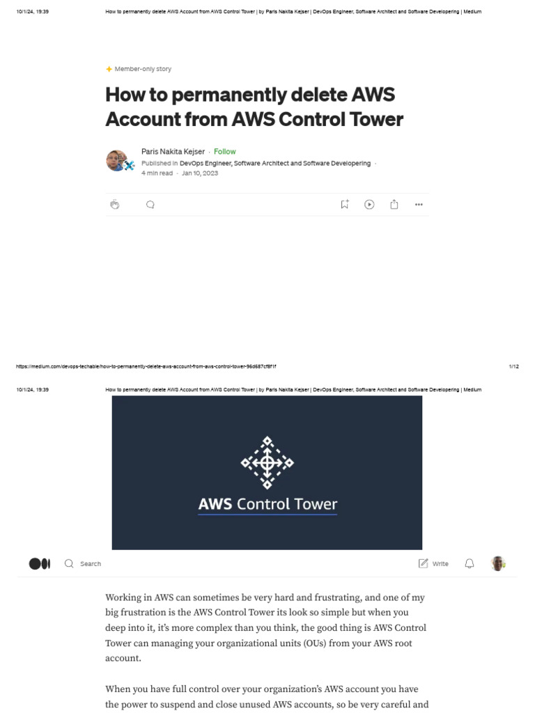How To Permanently Delete AWS Account From AWS Control Tower | Download Free PDF | Amazon Web ...