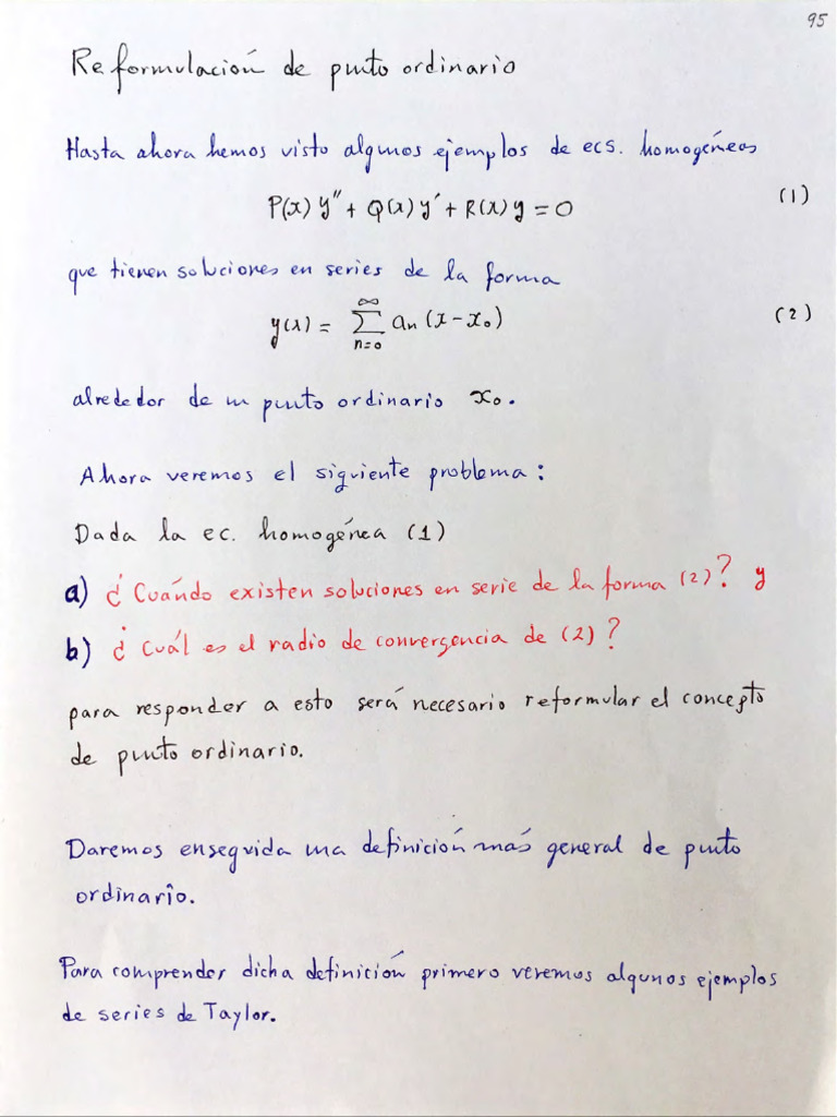 Nota 13 Reformulación de Punto Ordinario (Definición Más General) | PDF