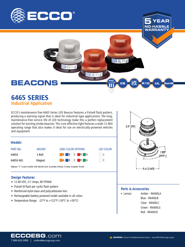 Baliza Ecco 6465 | PDF | Optics | Equipment
