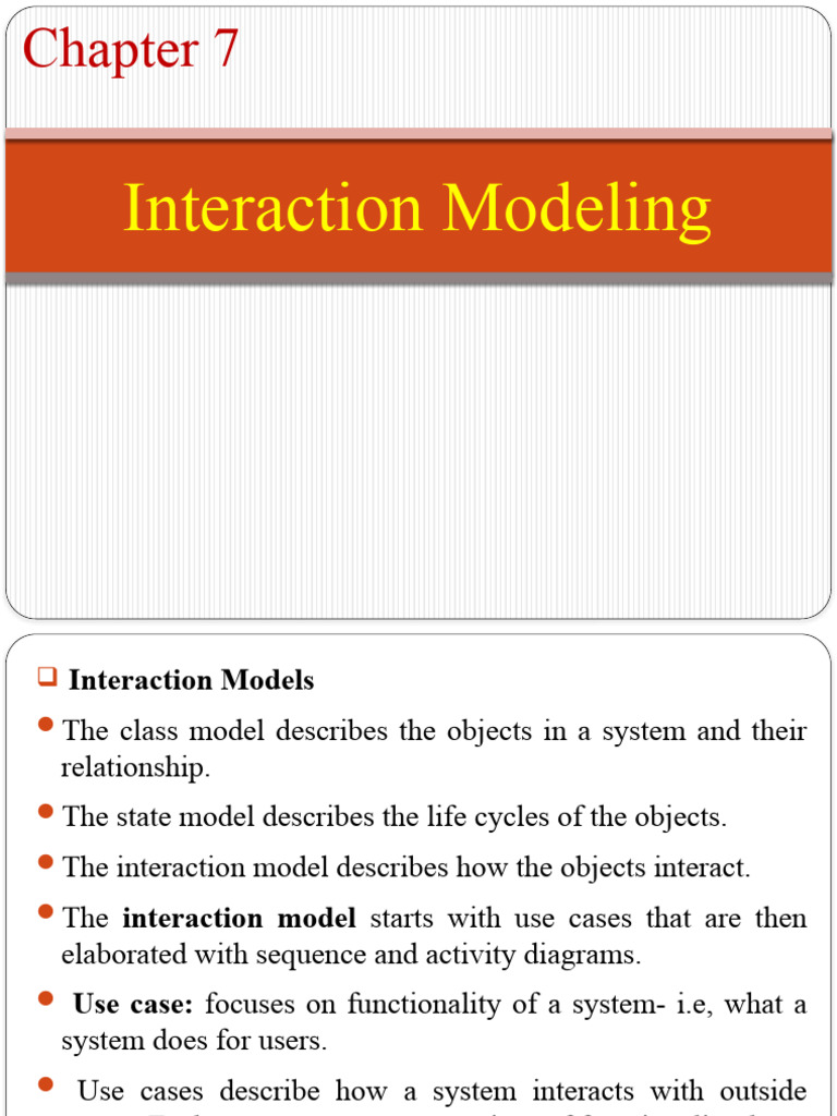 Chapter 7-Interaction Modeling | Download Free PDF | Use Case | System