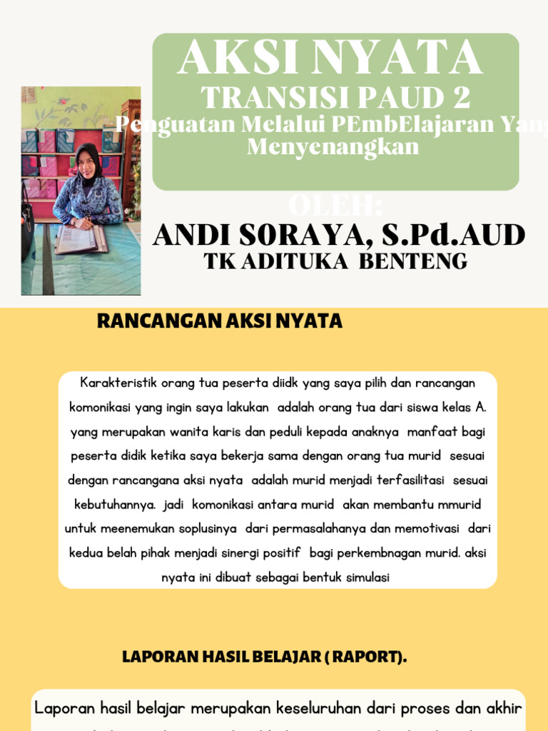 Aksi Nyata Andi Soraya Transisi Paud SD 2 | PDF
