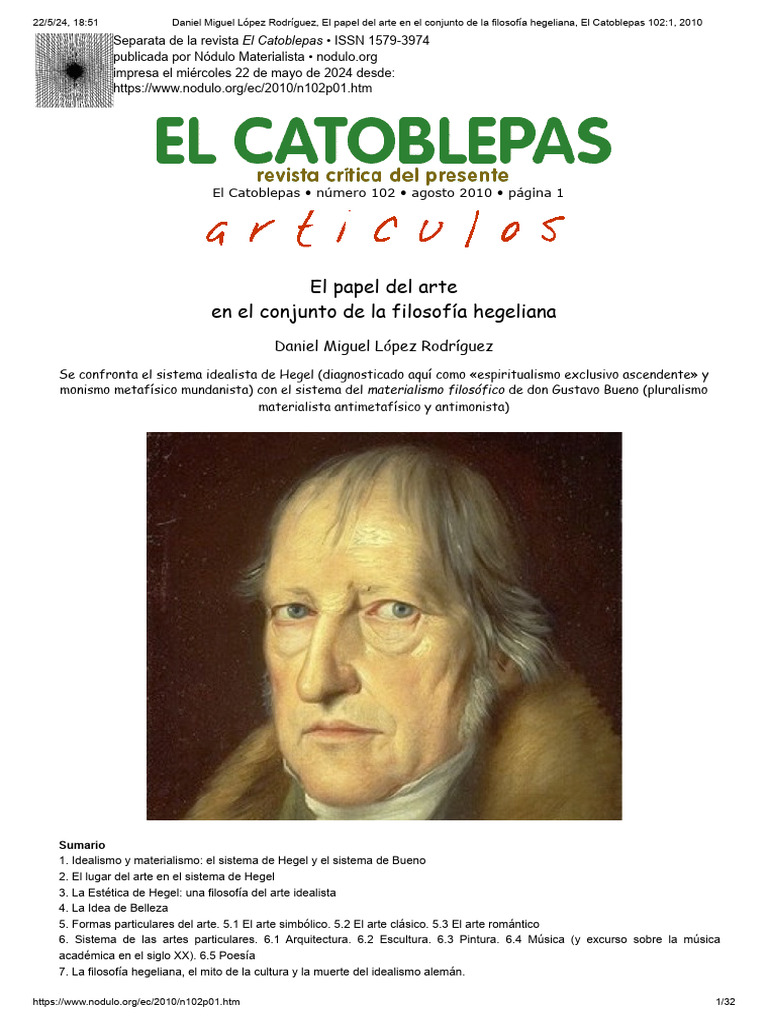 Daniel Miguel López Rodríguez, El Papel Del Arte en El Conjunto de La ...