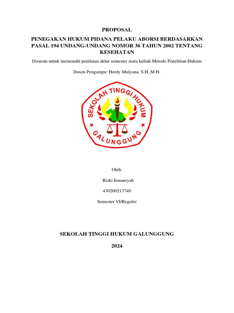 PROPOSAL Rizki Irmansyah | PDF