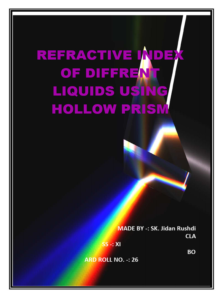 Physics Project1 | PDF | Refraction | Refractive Index