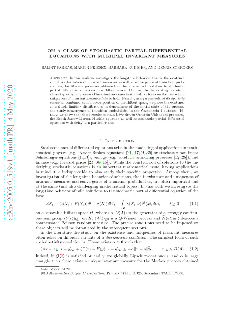 2005 01519v1 | PDF | Stochastic Process | Markov Chain