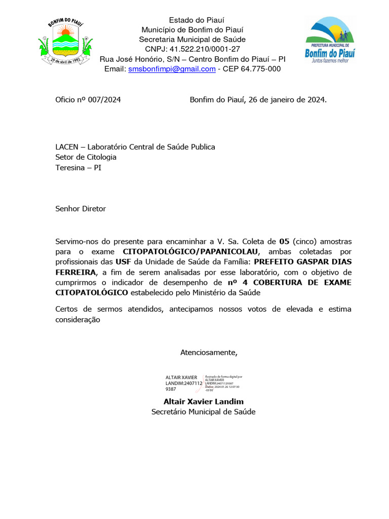 Oficio e Lista Lacen 26 01 | PDF | Brasil