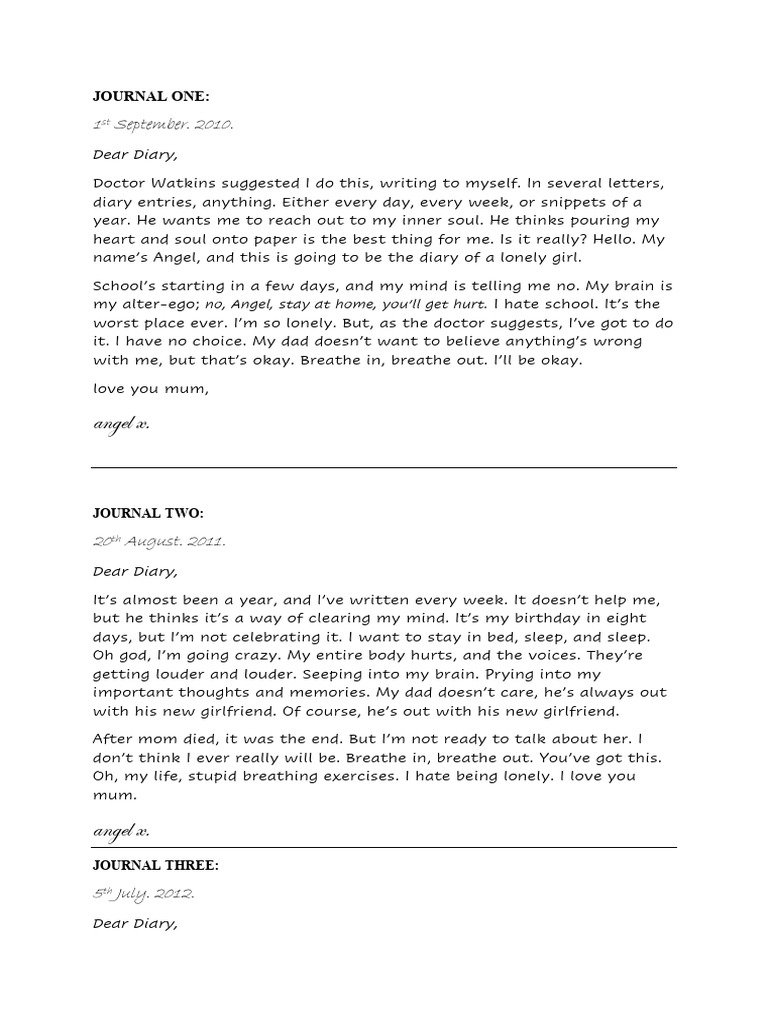 The Diaries of A Lonely Girl | PDF