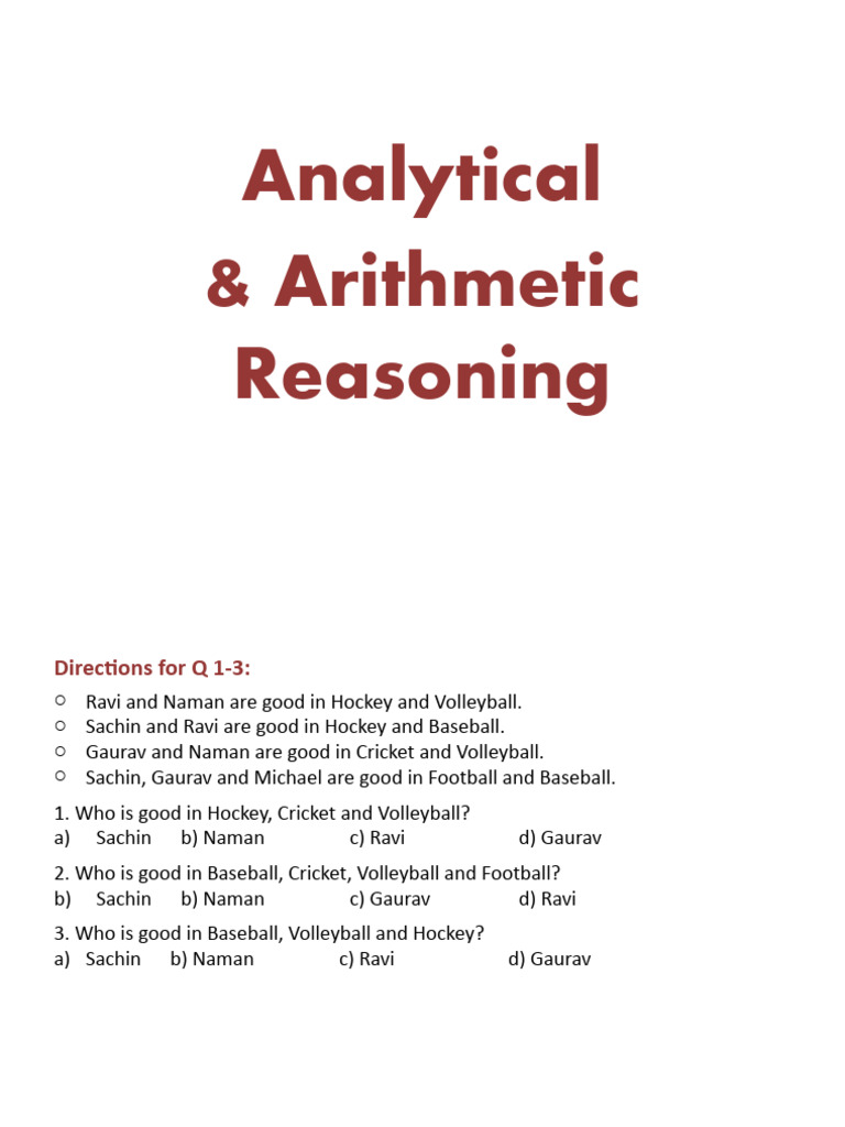 Analytical Reasoning | PDF | Rain