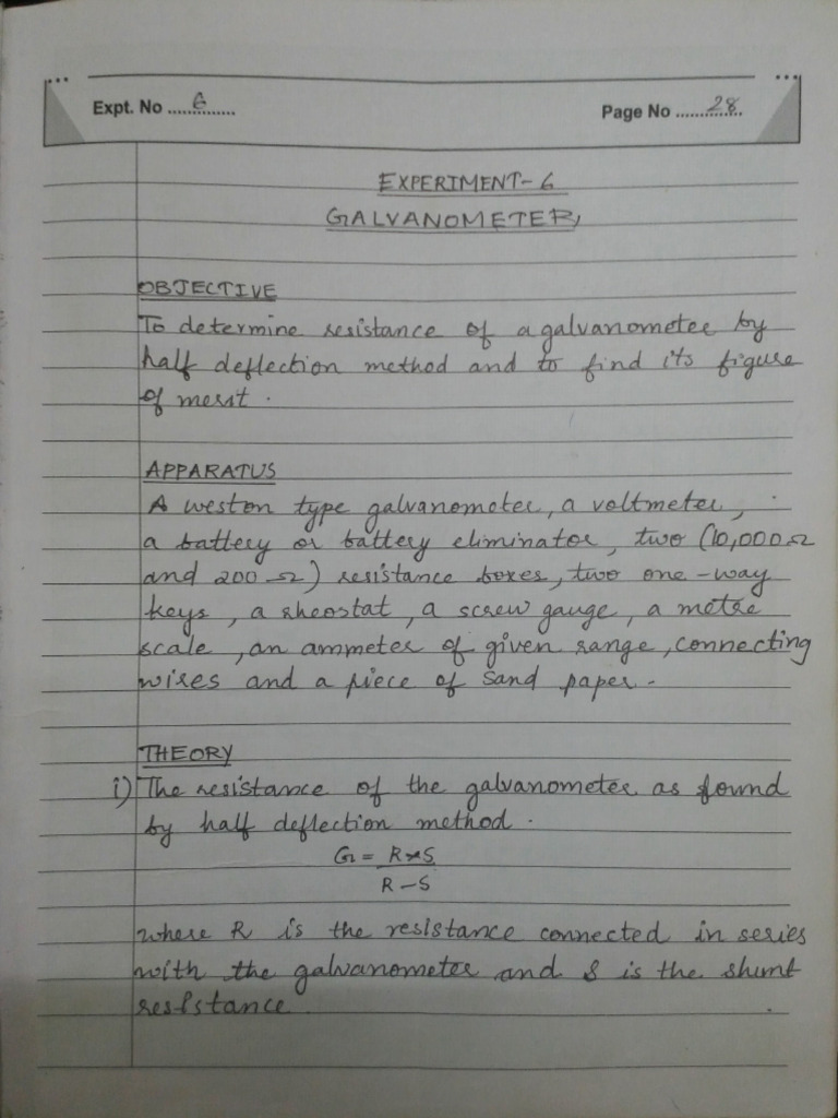 Experiment 3 - Galvanometer | PDF