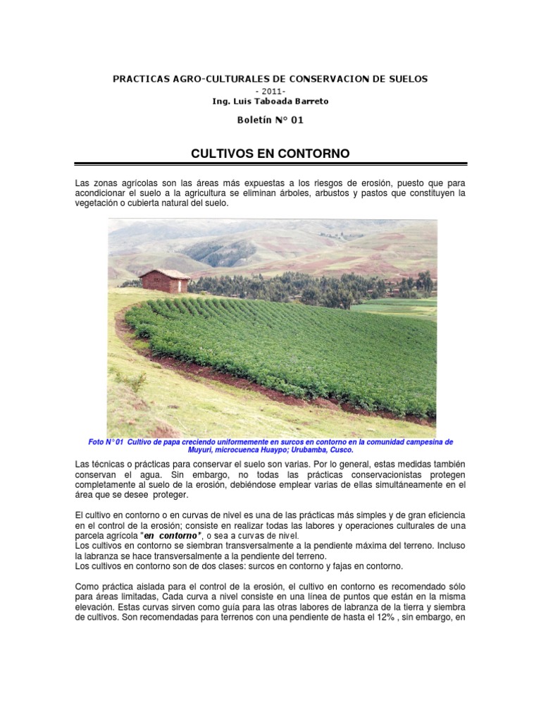 Cultivos en Contorno para Conservación del Suelo | PDF | Agricultura ...