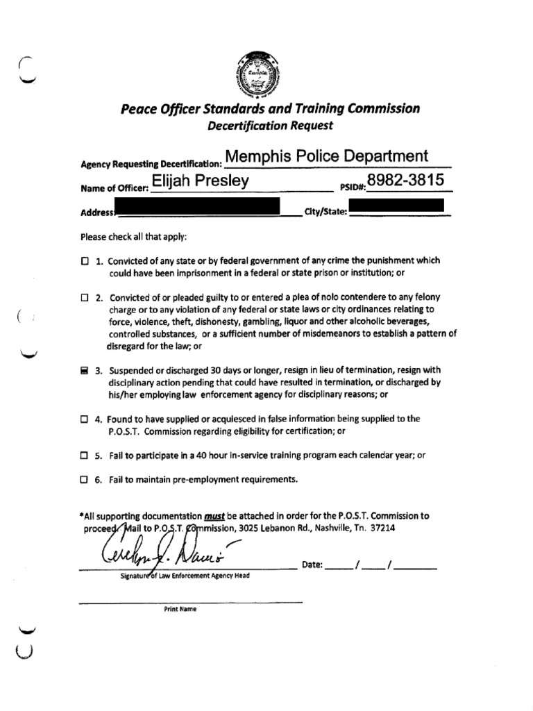 Presley, Elijah G Informal Packet - Redacted | PDF