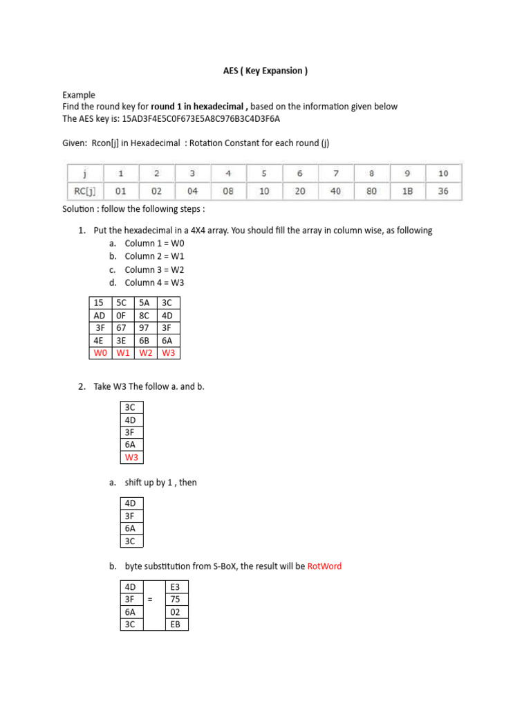 Aes Key Expansion Pdf Cryptography
