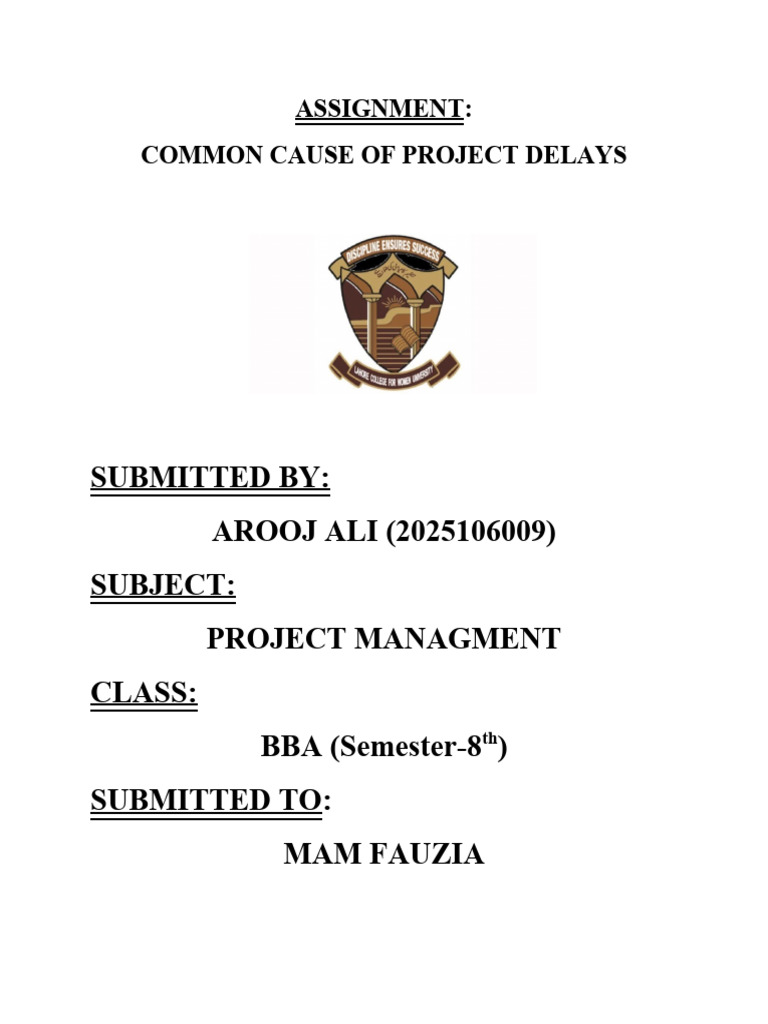 Common Causes of Project Delays | PDF