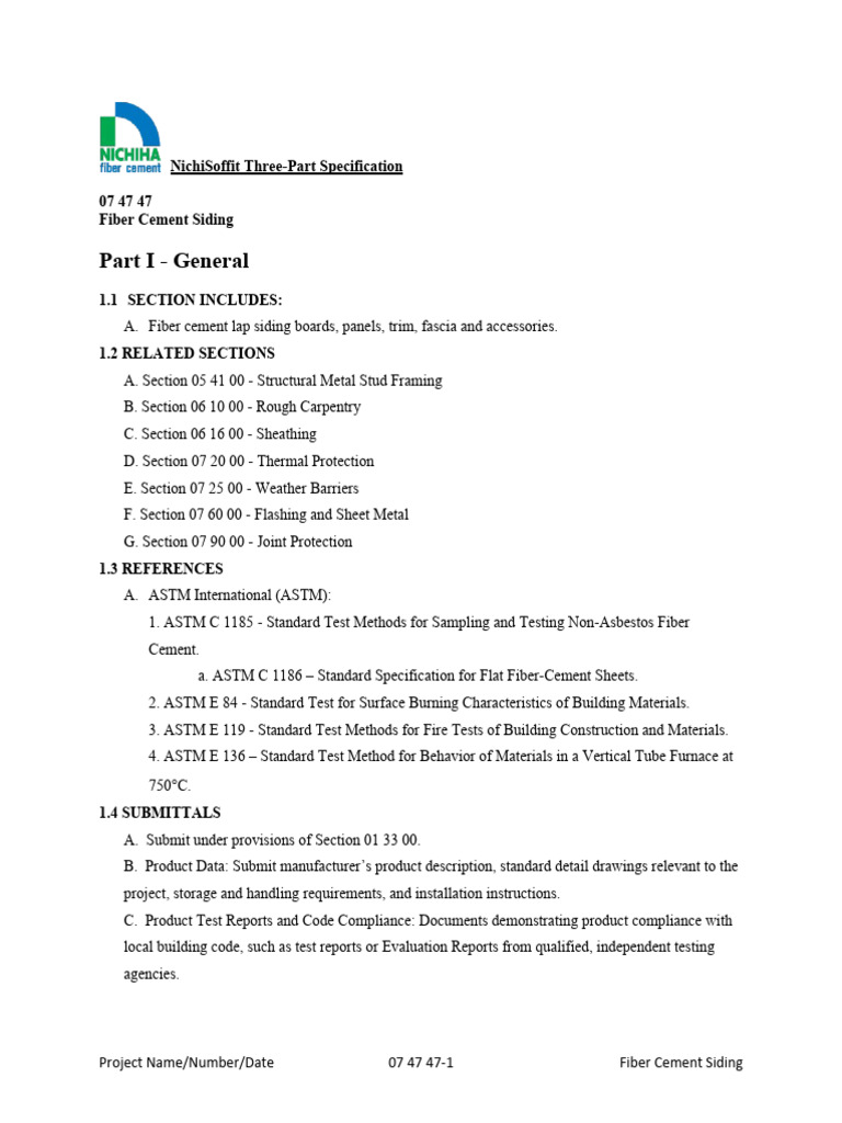 Nichiha-NichiSoffit-3-part-Spec | PDF | Materials | Building Materials