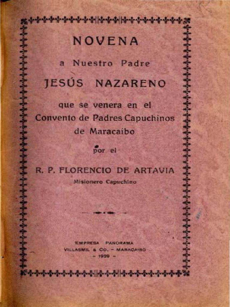 Novena A Nuestro Padre Jesús Nazareno Que Se Venera en El Convento de ...