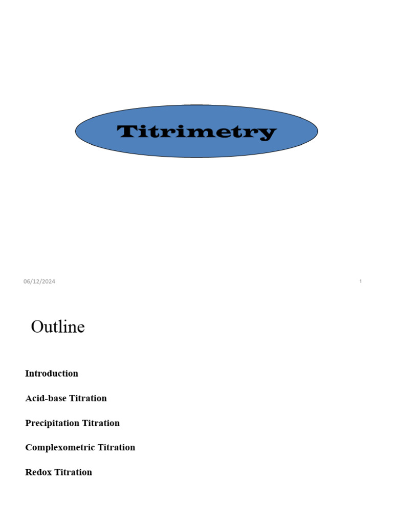 2 Titrimetry | PDF | Titration | Chemistry