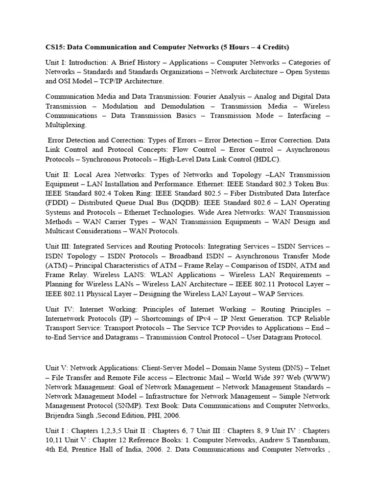 DCCN Syllabus | PDF | Local Area Network | Computer Network DCCN Syllabus | PDF | Local Area Network | Computer Network