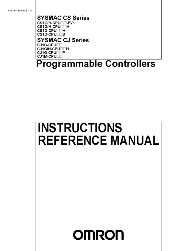 W340 E1 11 CS1 CJ1 M Instruction Reference Version 3 | PDF ...